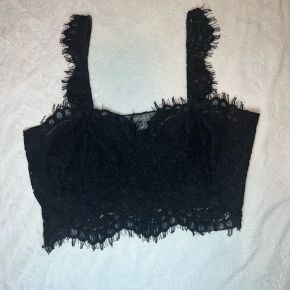 Primark | Tops | Primark Black Lace Crop Top | Poshmark